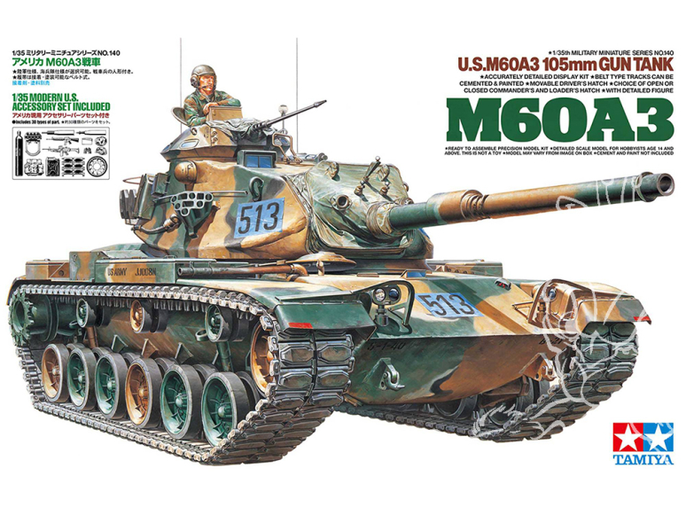 TAMIYA,maquette,militaire,35140,M60A3,1/35